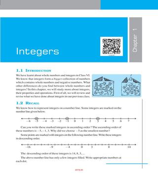 NCERT Book Class 7 Maths Chapter 1 Integers
