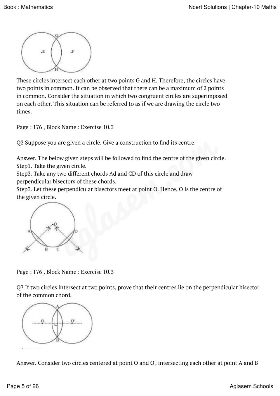 NCERT Solutions For Class 9 Maths Chapter 9 Circles PDF NCERT Solutions For Class 9 Maths Chapter 9 Circles PDF