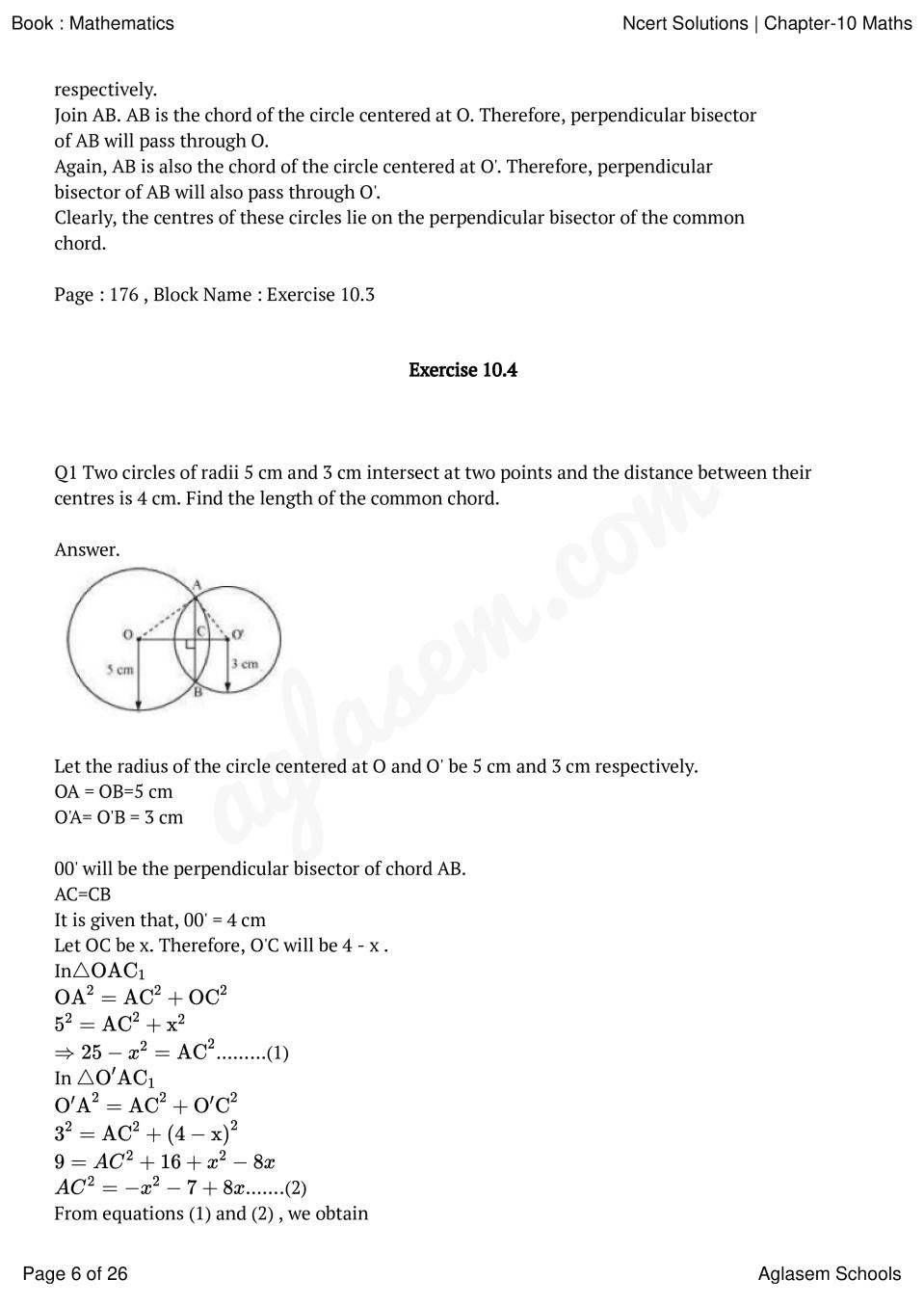 NCERT Solutions For Class 9 Maths Chapter 9 Circles PDF NCERT Solutions For Class 9 Maths Chapter 9 Circles PDF
