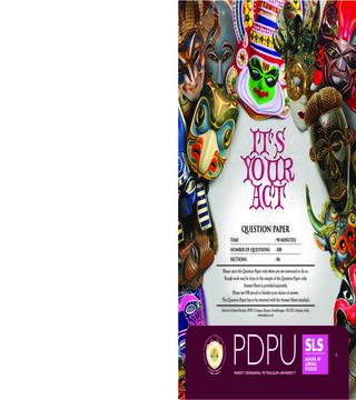 PDPU SLS Question Paper 2016