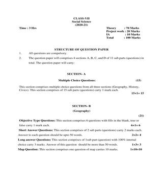 PSEB Syllabus 2020-21 for Class 7 Social Science 2