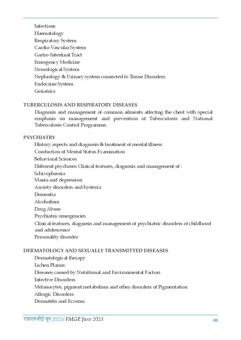 FMGE 2023 Syllabus (PDF) - Download Here - AglaSem Admission