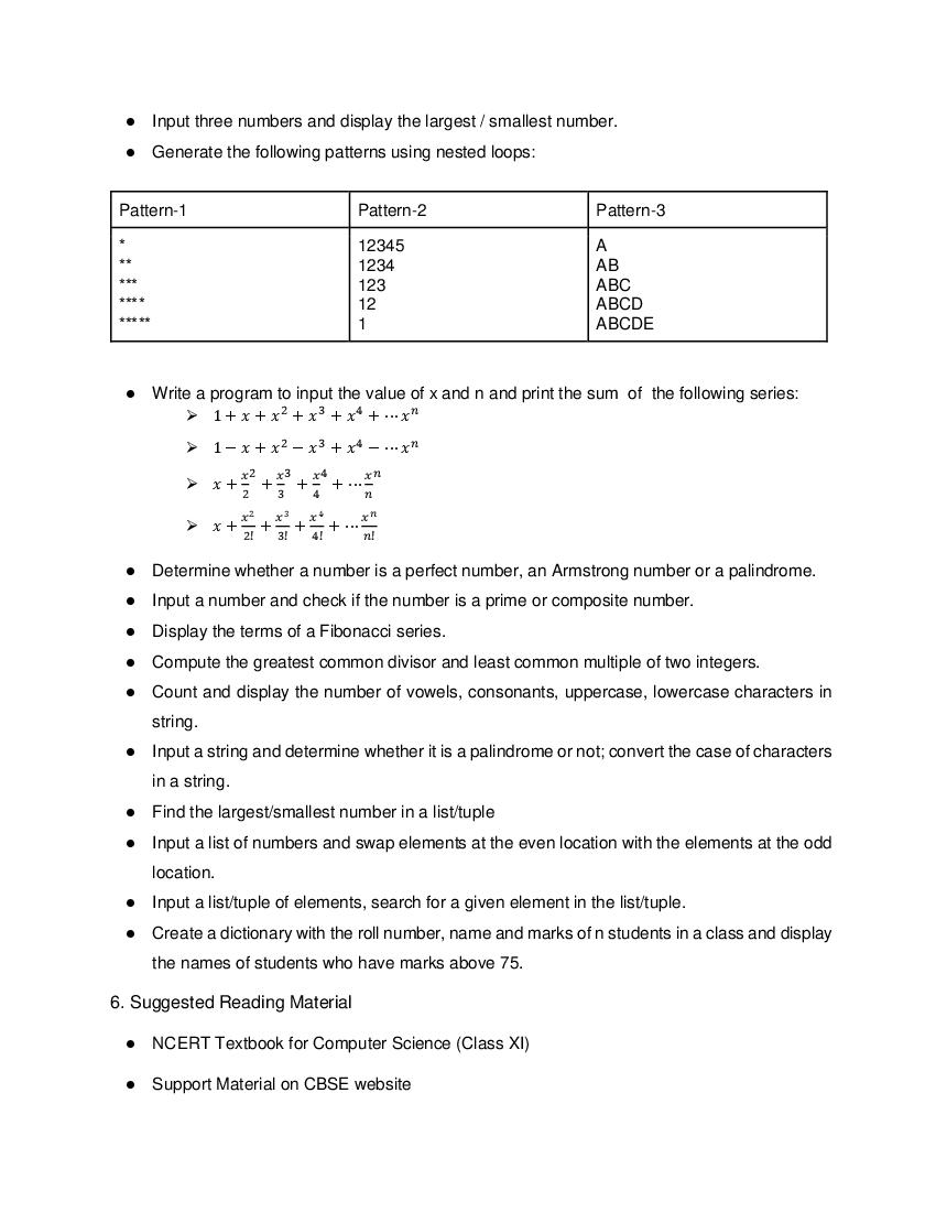 CBSE Class 11 Computer Science Syllabus 2023 24 PDF Download Here