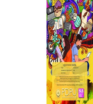 PDPU SLS Question Paper 2018