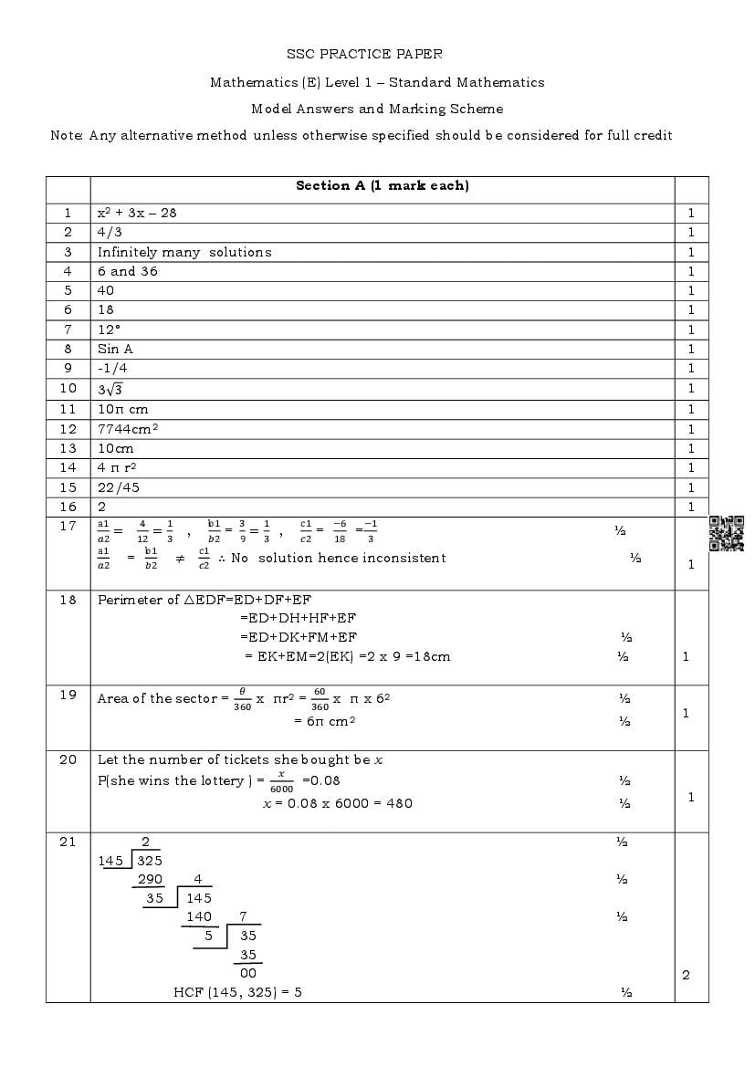 Goa Board SSC Maths Basic Model Question Paper 2025 (PDF) - AglaSem