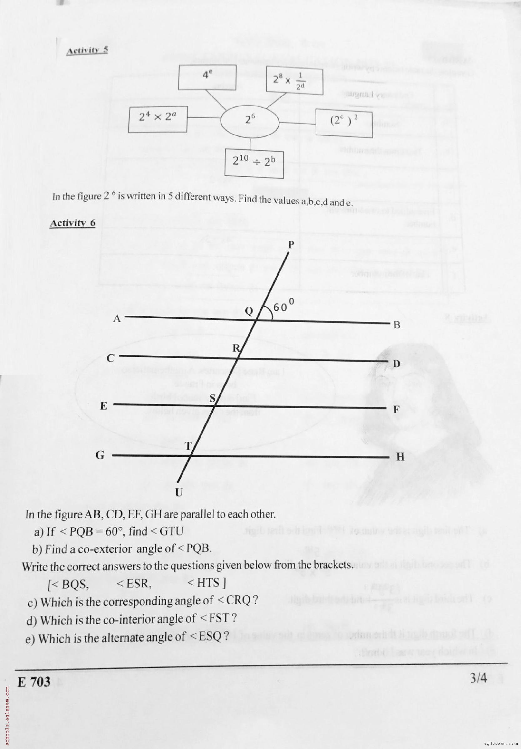 Class 7 Maths Onam Exam Question Paper 2023 PDF Kerala Std 7 First