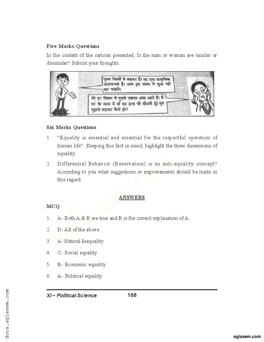 Class 11 Political Science Notes for Equality (PDF) - Study Material ...