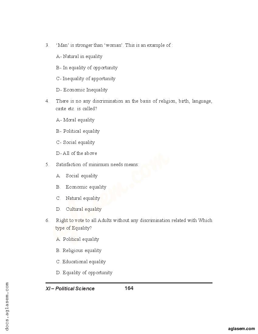 Class 11 Political Science Notes for Equality (PDF) - Study Material ...