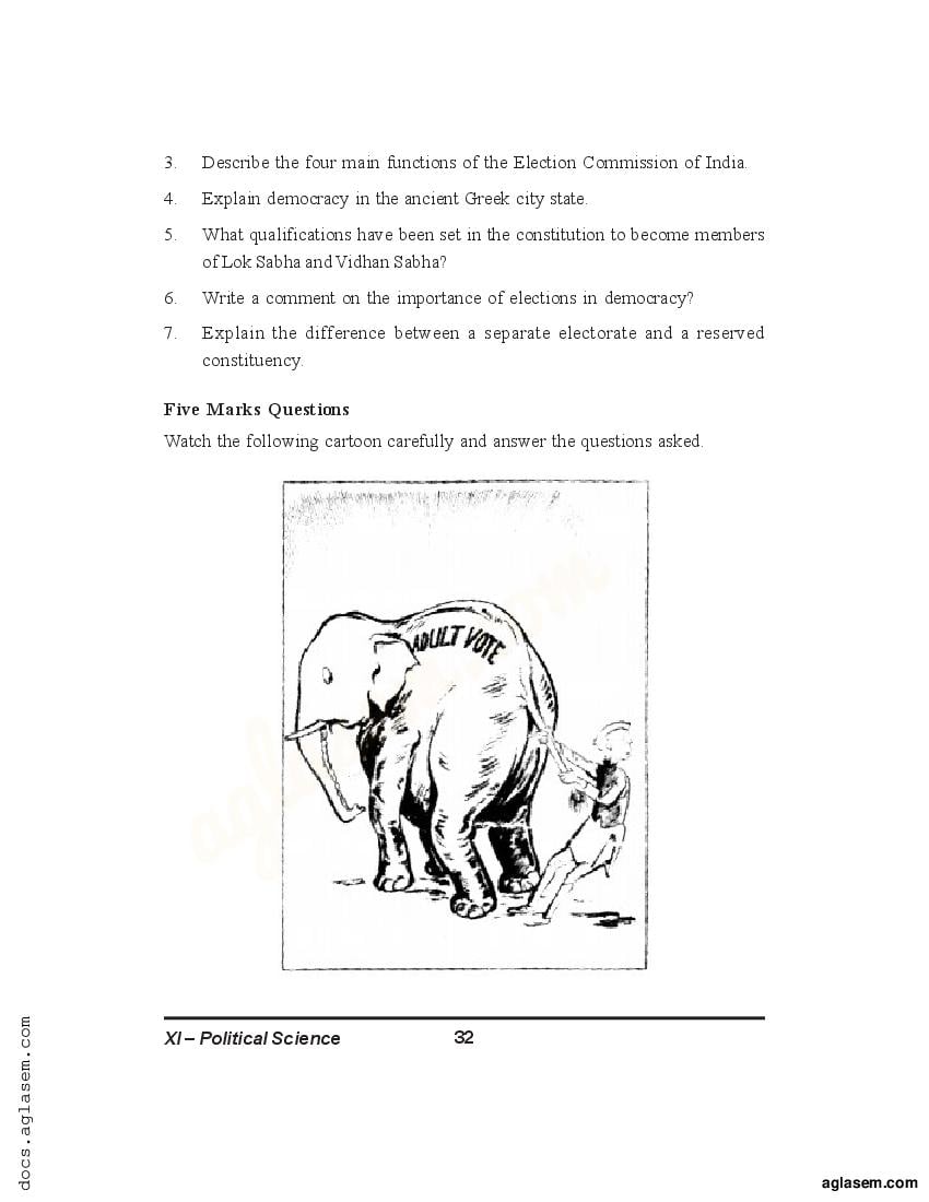 Class 11 Political Science Notes for Election and Representation (PDF ...
