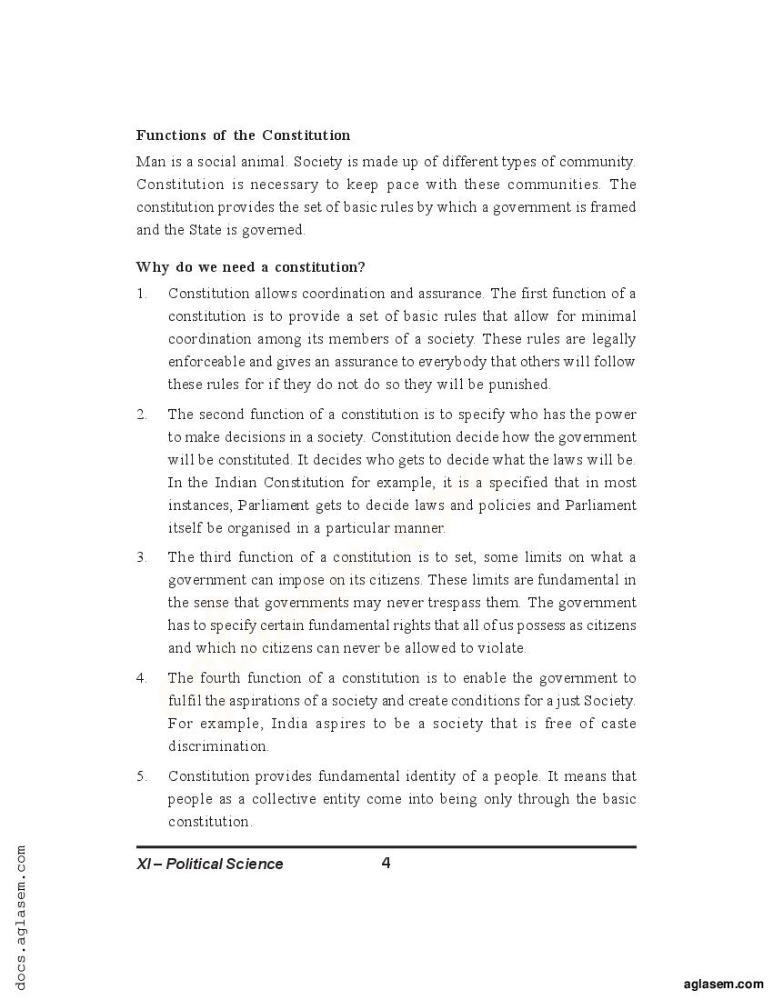 Class 11 Political Science Notes for Constitution (PDF) - Study ...