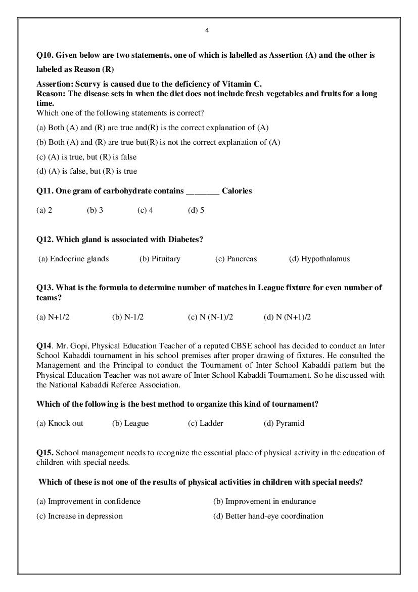 CBSE Class 12 Physical Education Sample Paper 2024 PDF With Solutions CBSE Class 12 Physical Education Sample Paper 2024 PDF With Solutions