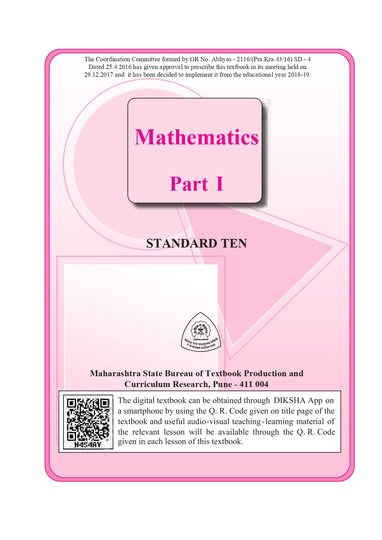 Maharashtra Board 10th Standard Maths Part 1 Book PDF 